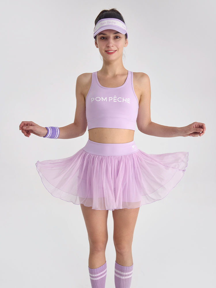 Yarra See-through Mesh Tennis Skirt - Light Purple